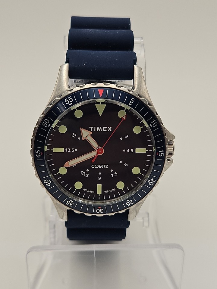 Timex Navi Depth 38mm Men's Watch Blue Dial & Band | eBay