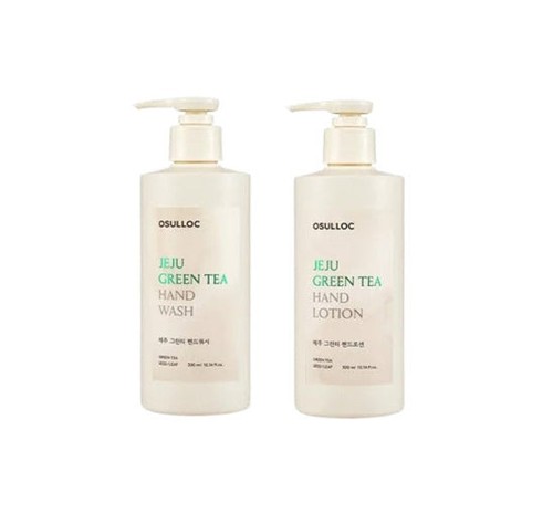 OSULLOC Jeju Green Tea Hand Wash 300ml+Jeju Green Tea Hand Lotion 300ml ...
