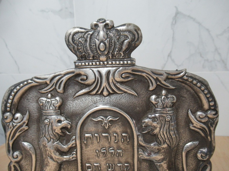 Vintage Mexican Sterling Silver Menorah, 616g, Judaica Lions Crown ...