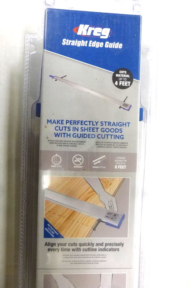 NEW. Kreg Straight Edge Guide, Cuts Material up to 4’/122cm, 48 ...