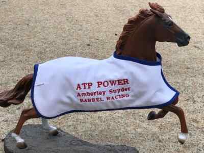 ATP POWER embroidered blanket for Breyer barrel race racing racer ...