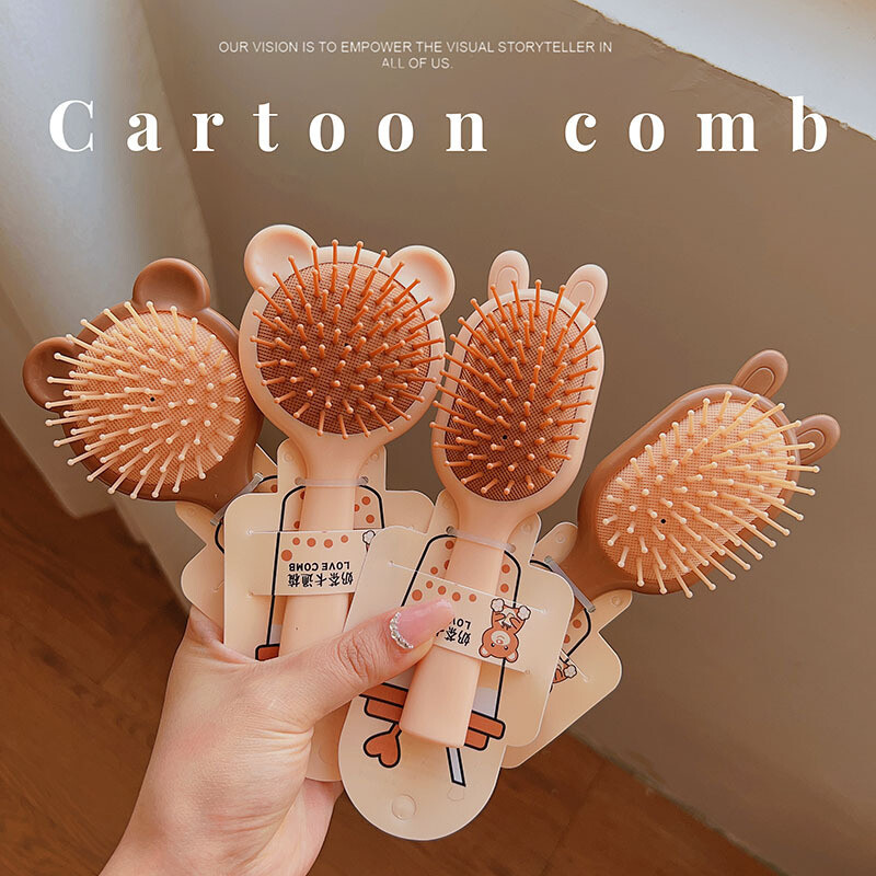Mini Bear Ear Air Bag Comb Brown Air Cushion Comb Anti-static Head ...