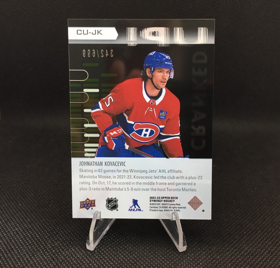 Johnathan Kovacevic 2022-23 UD Synergy Cranked Up /699 #CU-JK Canadiens ...
