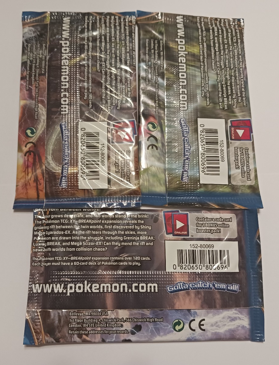 Pokemon Breakpoint Art Pack Lot of 4 Booster Packs. Unopened. Free ...