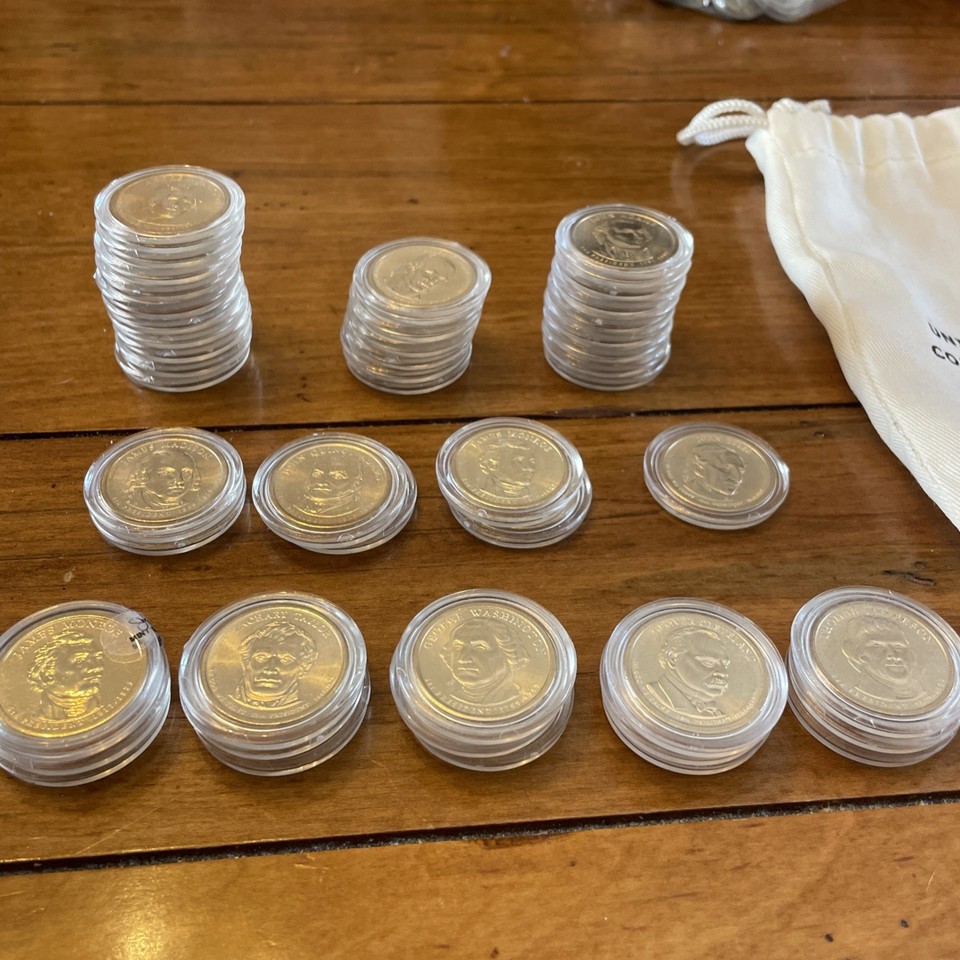 49 Uncirculated Presidential Golden Dollar Coin Collection in ...