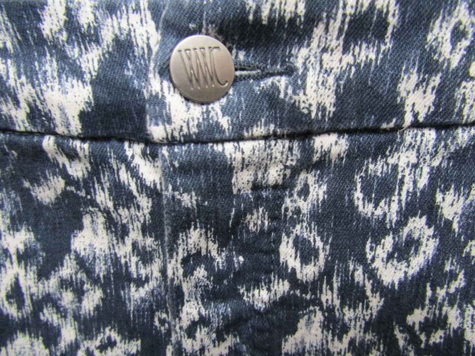 WOMENS MY WONDER DENIM STRETCH BLUE WHITE PRINT PANTS SIZE 26W INSEAM ...