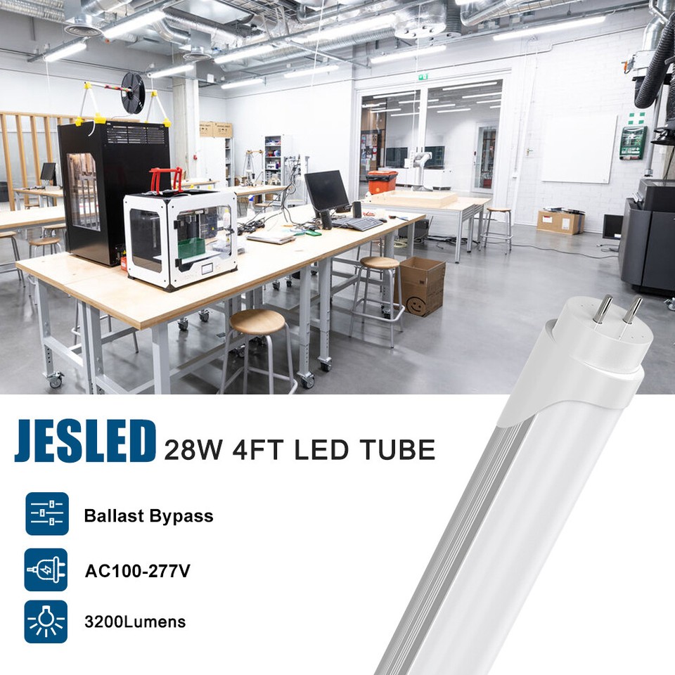 12 Pack T8 4FT LED Tube Light Bulbs 28W G13 5000K Garage F32T8 4 Foot ...