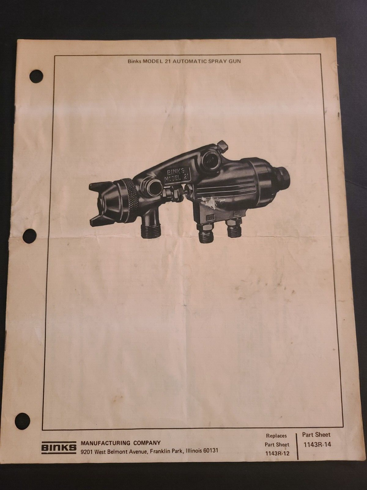 Brinks Model 21 Automatic Spray Gun Parts Sheet | eBay