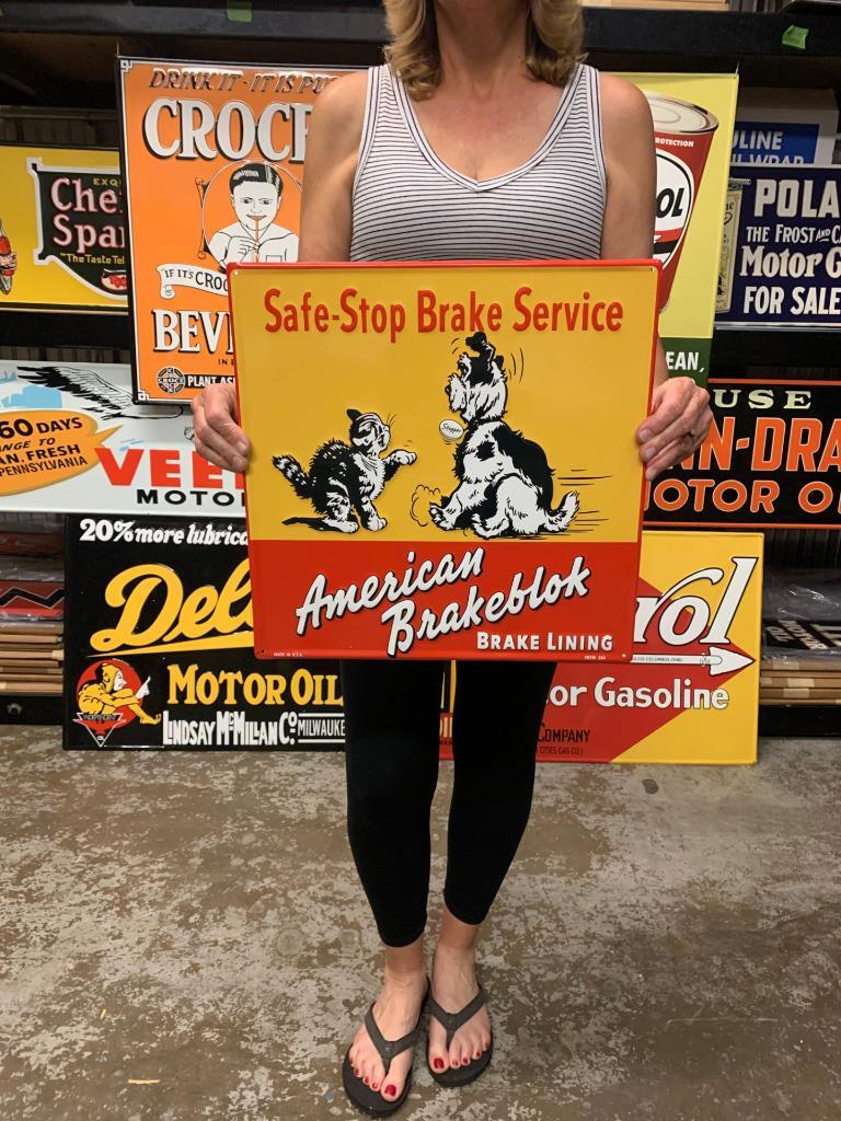 Antique Vintage Old Style Metal Sign Sign American Brakeblok Made in ...