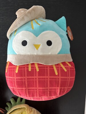 NEW SQUISHMALLOWS WINSTON Owl Scarecrow Halloween Squad 12" Plush ...
