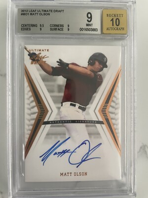 2012 Leaf Ultimate Draft Autograph Matt Olson Card BGS 9 Auto 10 | eBay