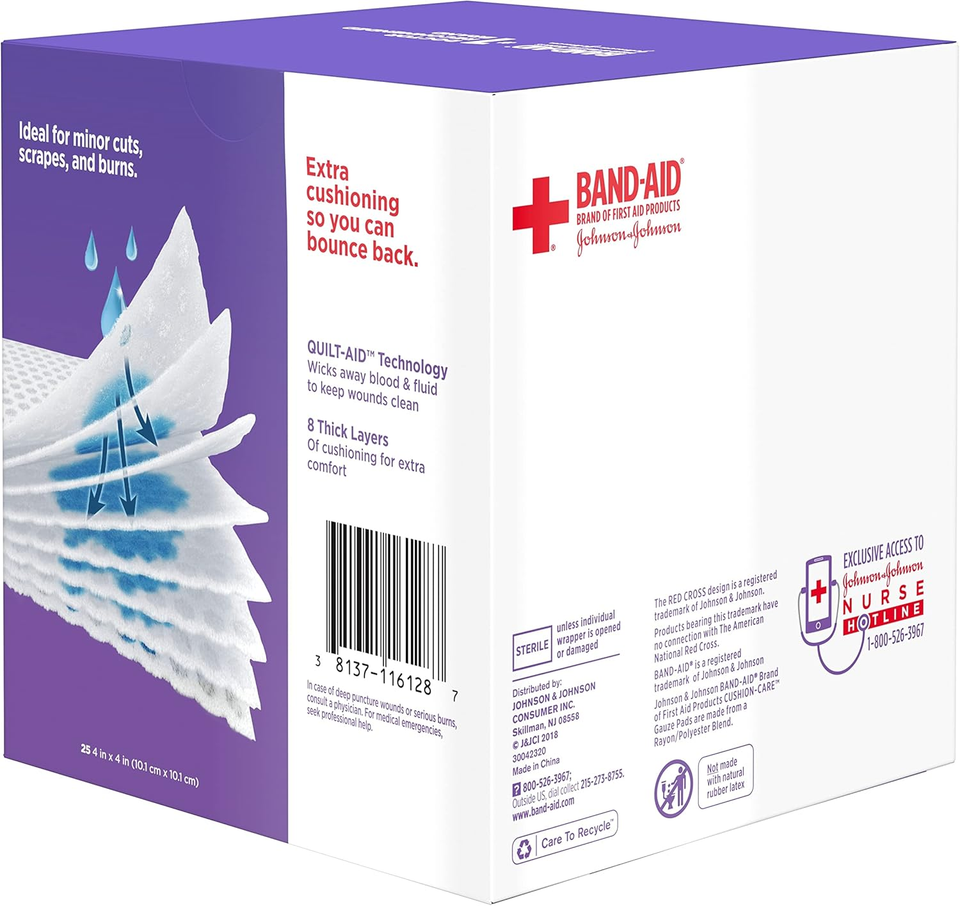 Brand Absorbent Cushion Care Sterile Square Gauze Pads for First Aid ...