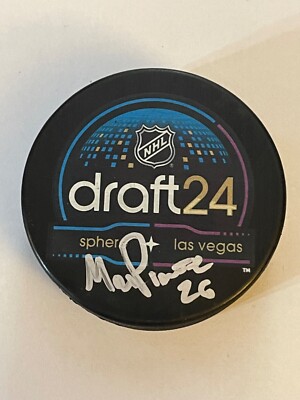 Detroit Red Wings MAX PLANTE Signed 2024 NHL Draft Hockey Puck | eBay