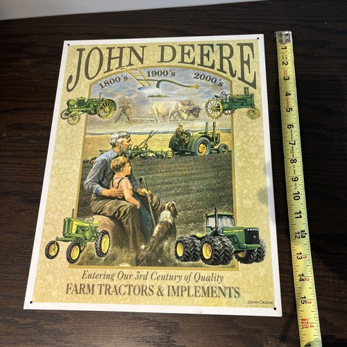 John Deere Metal Tin Sign Farm Green Tractor Dog | eBay