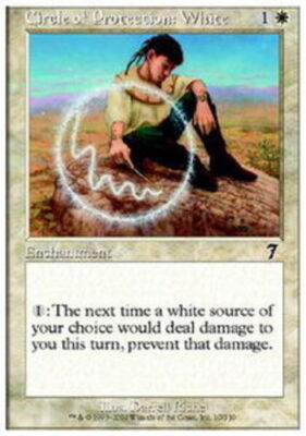 Circle of Protection: White - Foil Magic mtg Heavy Play, English 7th ...