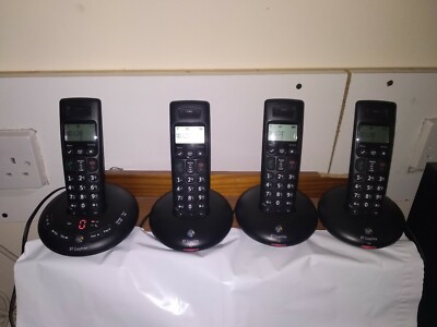 4 Phone Set - Quad BT Graphite 2500 Cordless Phones with answer machine ...