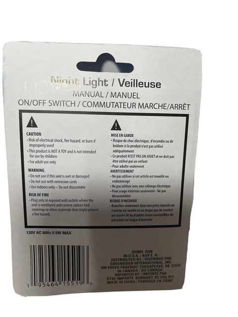 Intertek LED Night Light -Blue Dinosaur-120 Volt for sale online | eBay