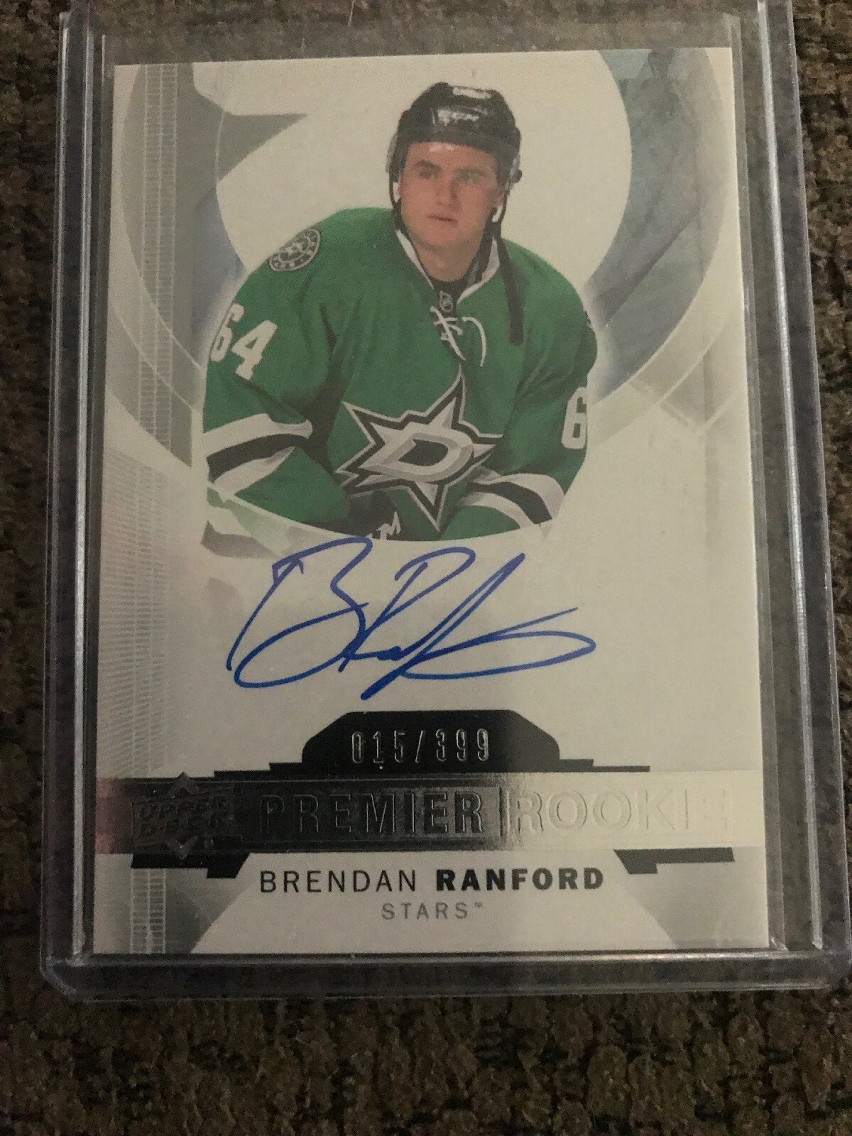 15/16 UD Premier Rookie Auto /399 #68 Brendan Ranford Dallas Stars | eBay