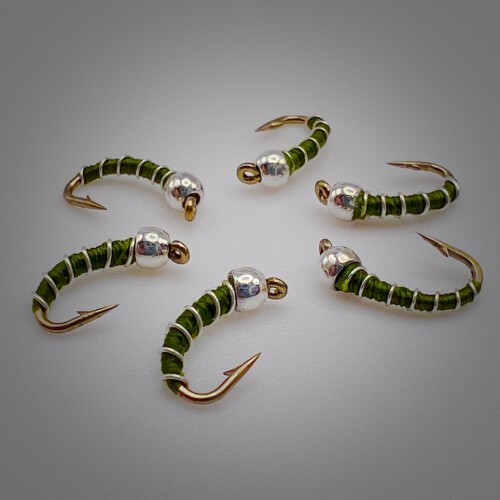 ZEBRA MIDGE Bead Head Nymph - Fly Fishing Trout Flies - Olive, Hook ...