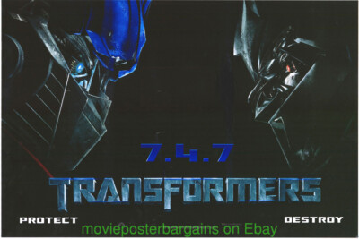 TRANSFORMERS MOVIE POSTER Ultra Rare! WILDING + Protect & Destroy Mini ...