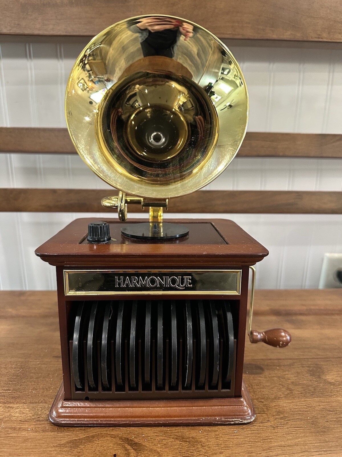 Vintage MR. CHRISTMAS Harmonique Gramophone Music Box Player w/ 11 Mini ...