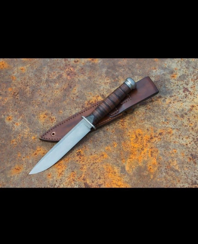 CUSTOM HANDMADE CARBON STEEL BLADE TACTICAL KA-BAR KNIFE HUNTING KNIFE ...