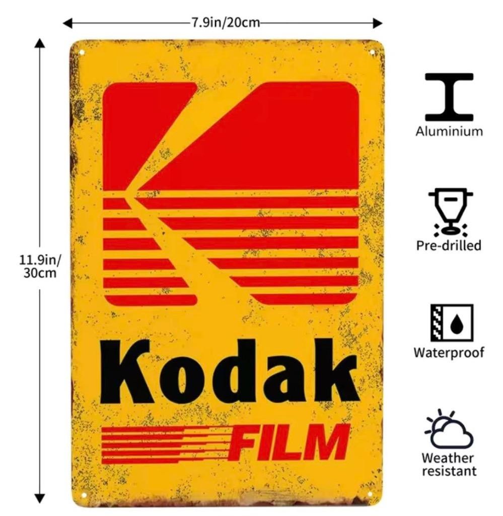 KODAK FILM METAL TIN SIGN MAN CAVE GARAGE BARN ART KODAK CAMERA FILM ...