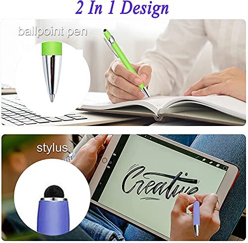 15 Pieces Ballpoint Pens With Stylus Tip Metal Pen Stylus For Touch ...