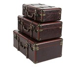 Faux Leather Trunk Nesting Upholstered Decorative Large Boxes with ...
