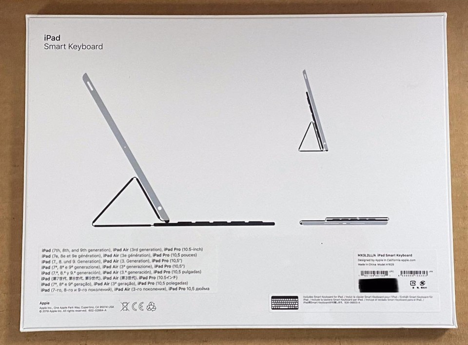 APPLE Smart Keyboard FOR IPAD 9th GEN/ iPad Air 3RD GEN/ iPad Pro 10.5 ...