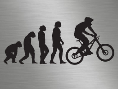 MTB Mountain Biker Cycling Evolution vinyl decals stickers graphics ...