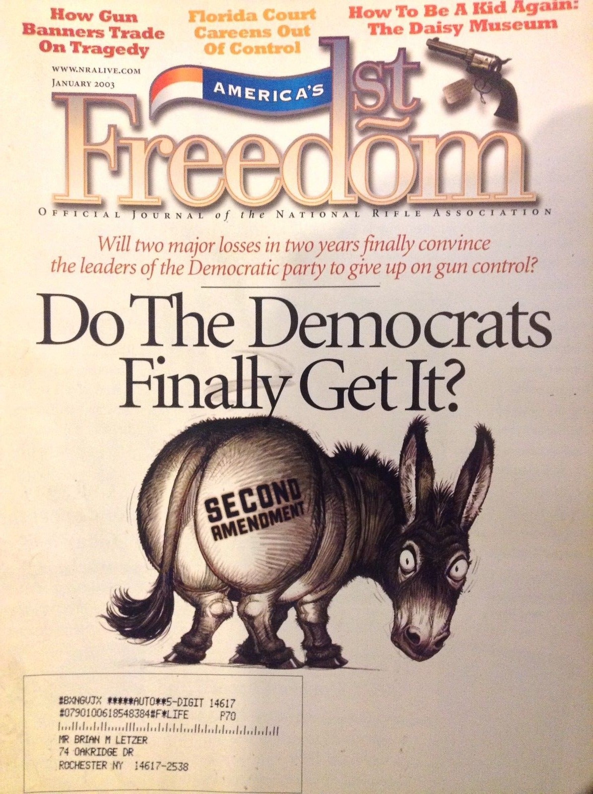 America's 1st Freedom Magazine The Second Amendment January 2003 ...