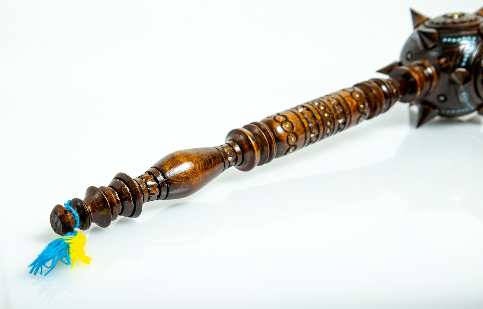 Handmade Carved Wood Ukrainian mace bludgeon Traditioan Dark Bulava 45 ...