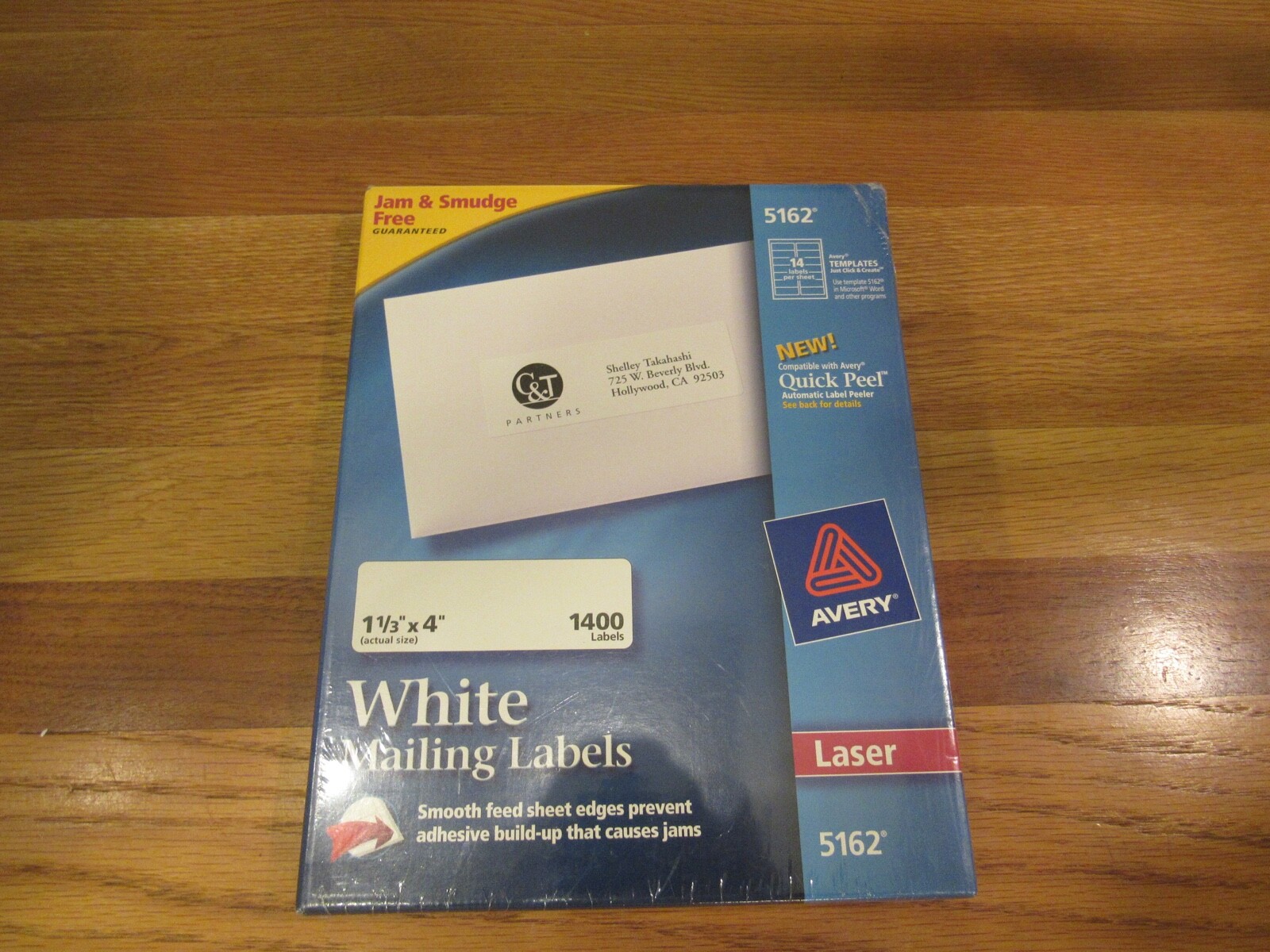 NEW SEALED Avery 1400 White Mailing Address Labels 5162 Laser Printer 1 ...