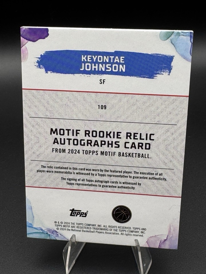 Keyontae Johnson Thunder Rookie Auto Relic 2024 Topps Motif RC /25 | eBay