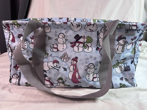 Thirty One Snow Daze Carry All Caddy Bag Snowman Snowflakes Medium ...