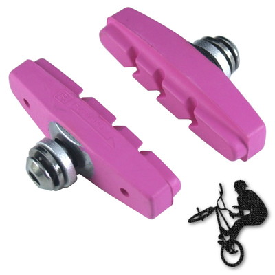 PAIR PINK BRAKE BIKE BLOCKS 50MM PAD VINTAGE CITY RUBBER BLOCK SHOES ...