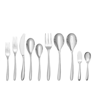 nambe Bend 45-Piece Flatware Set, 18/10 Mirror Stainless Steel ...