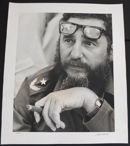 Liborio Noval Signed 1977 #1/5 Large Photograph Fidel Castro & Cigar 24 ...