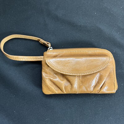 Hobo Brown Leather Wristlet Purse 6" x 4" | eBay