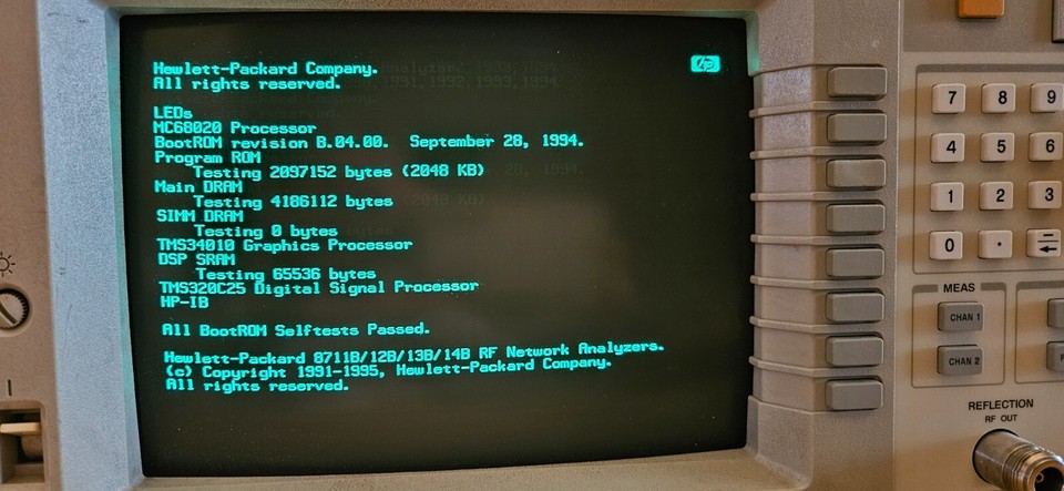 HP Agilent Keysight 8713B Network Analyzer 300kHz - 3GHz Opt 1C2 BASIC ...