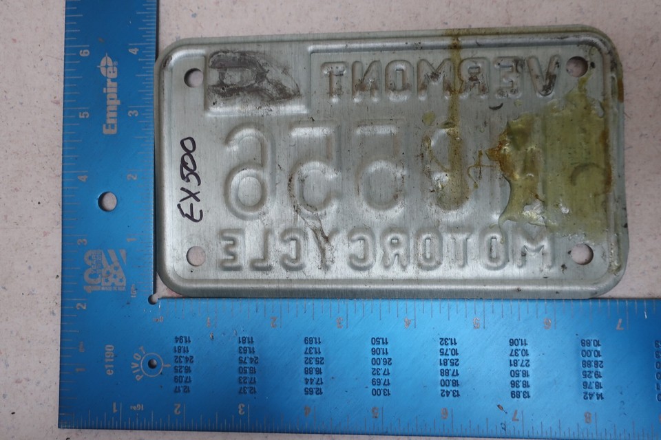 Vermont License Plate Tag VT 2016 16 Natural Sticker Motorcycle MG556 ...