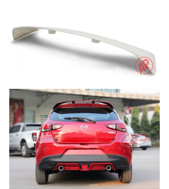 Fit Mazda 2 model 2015-2019 Hatchback Roof Spoiler Unpainted Rear Wing ...