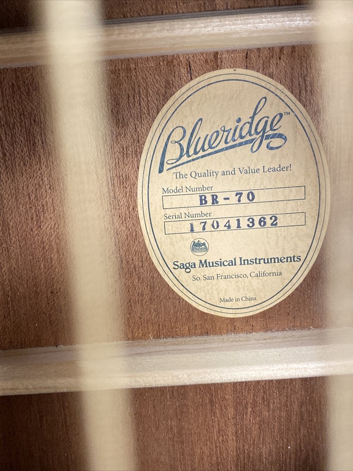 Blueridge BR-70 Acoustic Guitar w/ Hard Case *Pre-owned* FREE SHIPPING ...