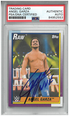 ANGEL GARZA SIGNED AUTOGRAPH SLABBED WWE 2021 TOPPS HERITAGE CARD PSA ...
