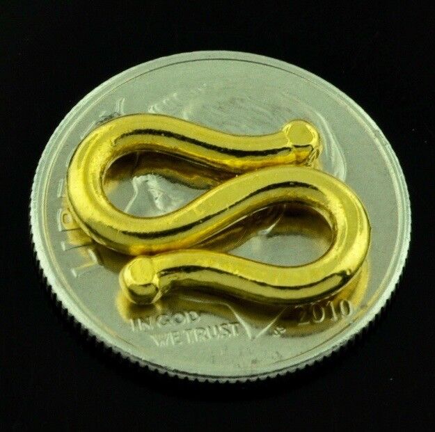 24K Solid Yellow Gold " S " lock clasp handmade in USA 2.00 gram | eBay