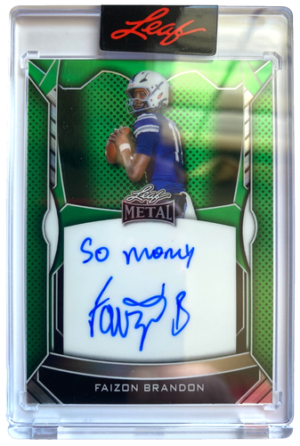 2025 Leaf Metal Green "So Money" Faizon Brandon On Card Autograph #5/35 ...