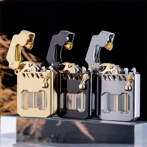 New Mecha Metal Rocker Lighter(No Fuel),Retro petrol Windproof Lighter ...