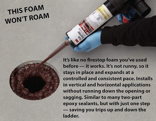 3M Fire Barrier Rated Foam, FIP 1-Step, 12.85 fl oz Cartridge, 6/case ...