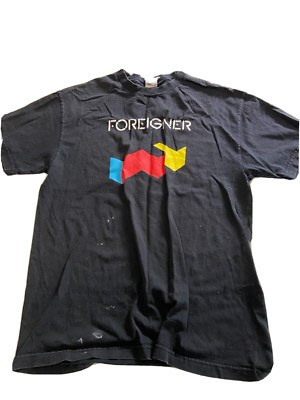 Mens AAA Black Vintage Foreigner 2007 World Tour T Shirt Sz L | eBay